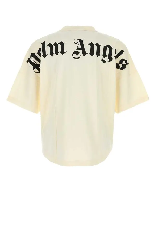 Palm Angels Cream Cotton Oversize T-shirt