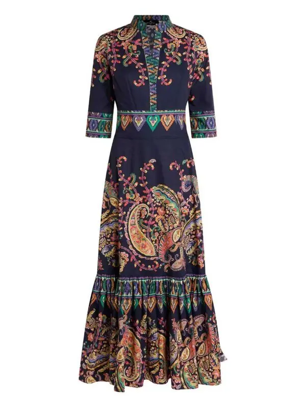 Etro Long Paisley Print Dress - Multicolor