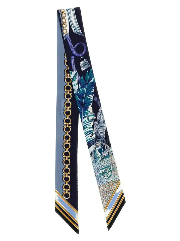 FERRAGAMO Bandeau 'felini' Print - Blue