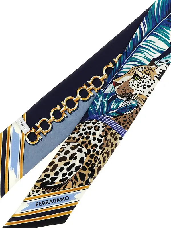 FERRAGAMO Bandeau 'felini' Print - Blue