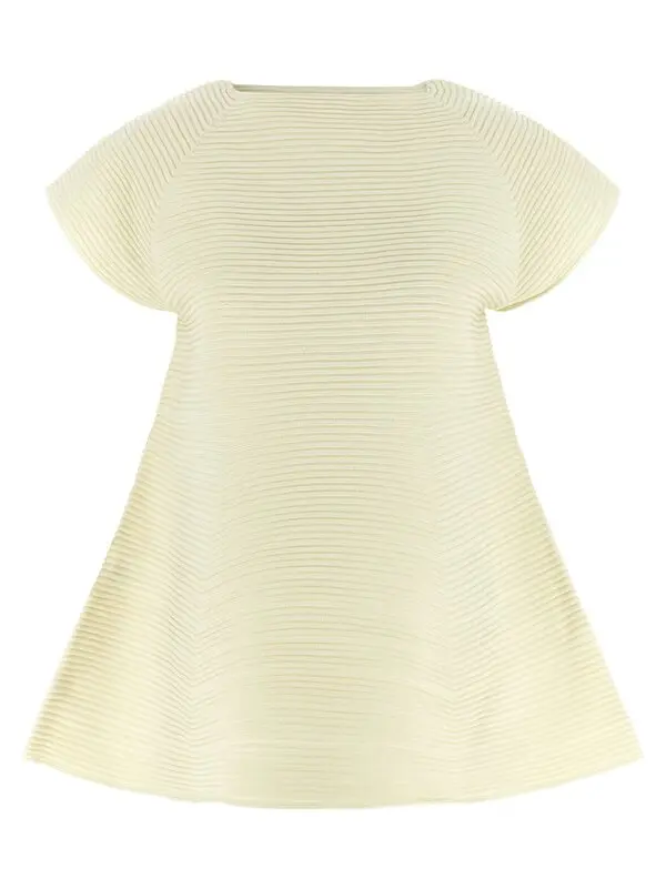 Issey Miyake Corrugated Knit' Dress - Yellow