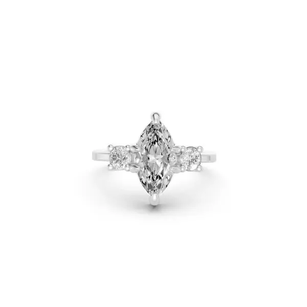 AYA FINE JEWELRY 2 Carat Elara Marquise Igi Certified Lab Grown Diamond Three Stone Engagement Ring In Gold - Yellow