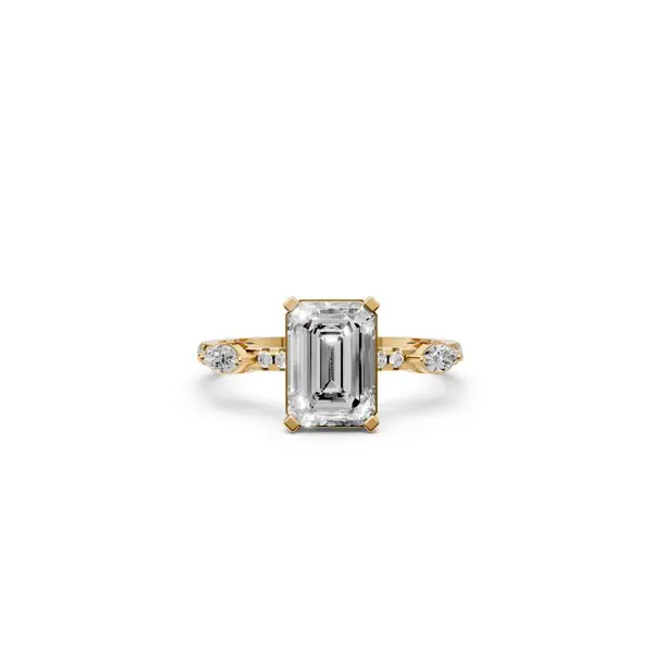 AYA FINE JEWELRY Elara 2 Carat Emerald Cut Igi Certified Lab Grown Diamond Engagement Ring In Gold - Yellow