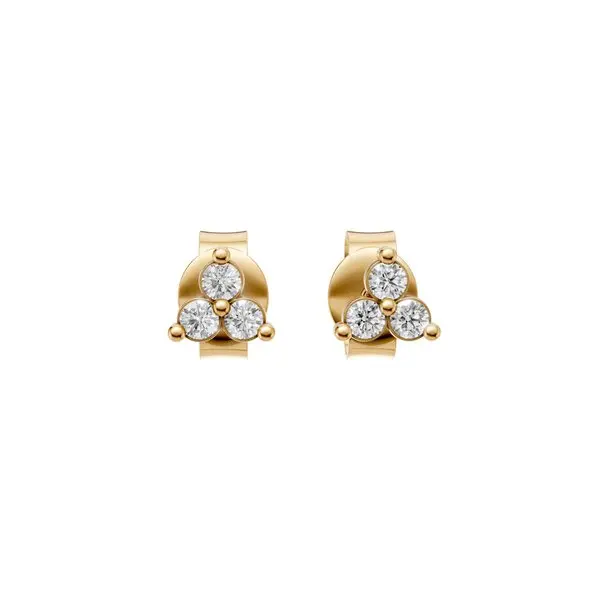 AYA FINE JEWELRY Estelle Round Lab Grown Diamond Trinity Stud Earrings In Gold - Yellow