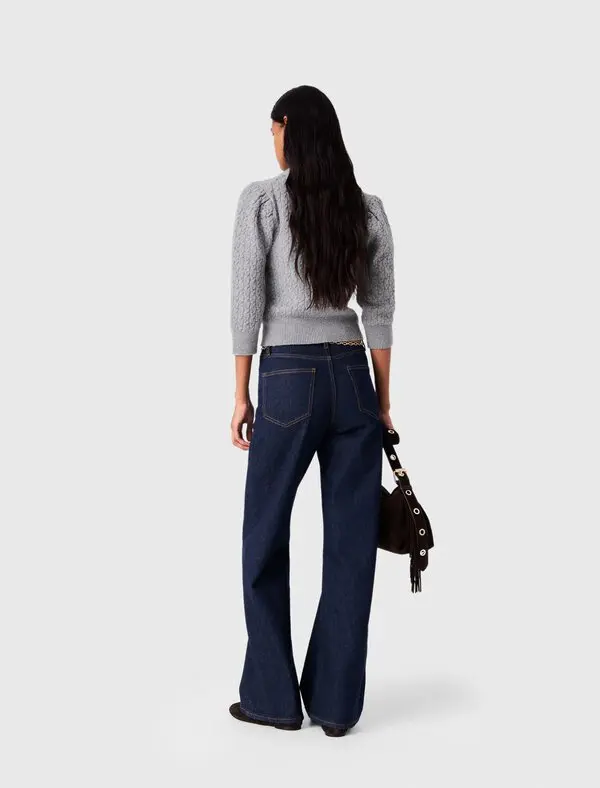 Maje Removable Poplin Collar Sweater