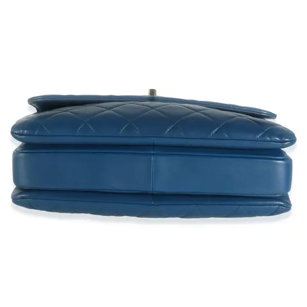 Chanel Navy Quilted Lambskin Trendy Top Handle Bag
