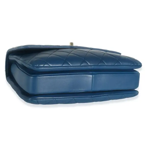 Chanel Navy Quilted Lambskin Trendy Top Handle Bag