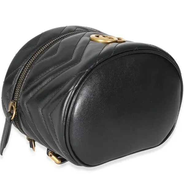 Gucci Calfskin Matelasse Gg Marmont Round Backpack