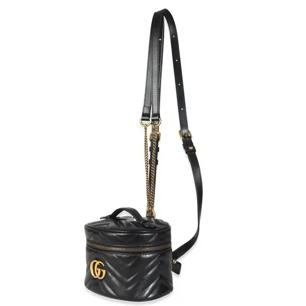 Gucci Calfskin Matelasse Gg Marmont Round Backpack