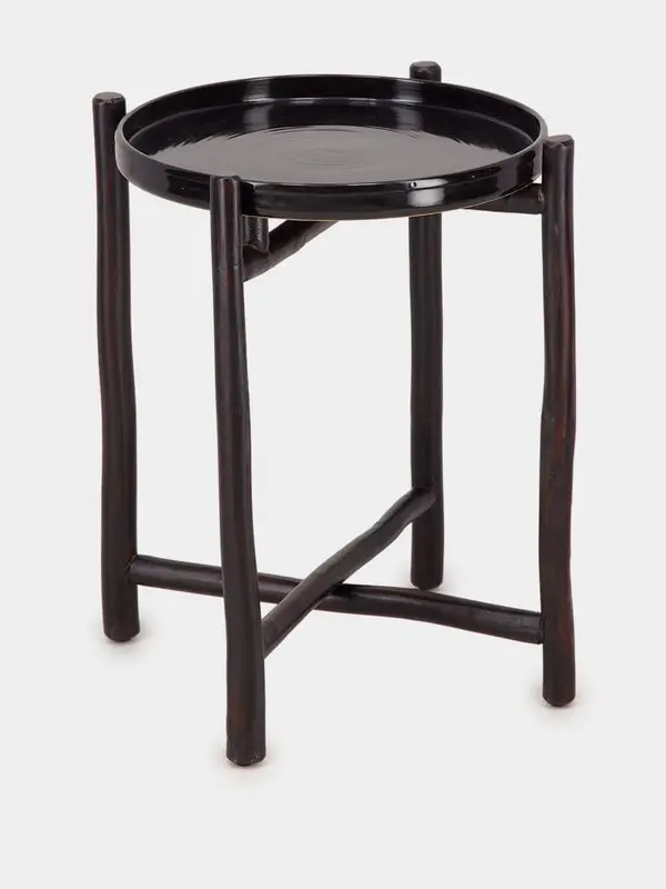 TINJA Black Mida High Dark Wood Table