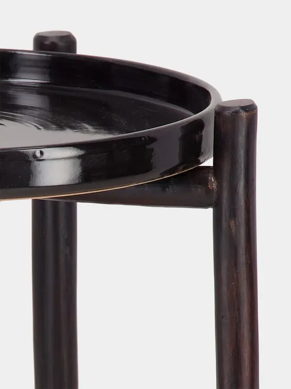 TINJA Black Mida High Dark Wood Table