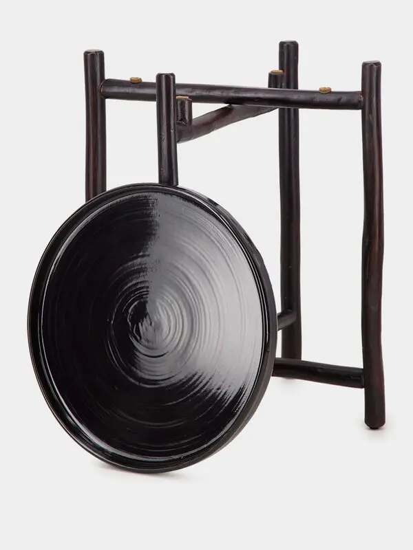 TINJA Black Mida High Dark Wood Table