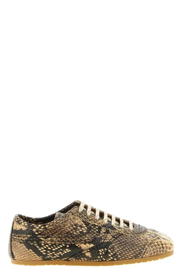 Dries Van Noten Snake Print Sneakers - Beige
