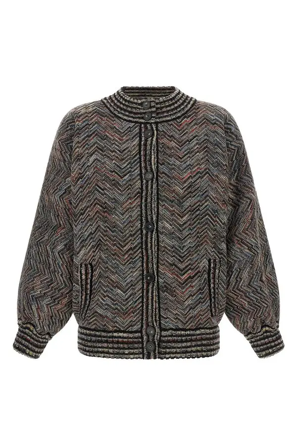 Missoni Chevron Knit Bomber Jacket
