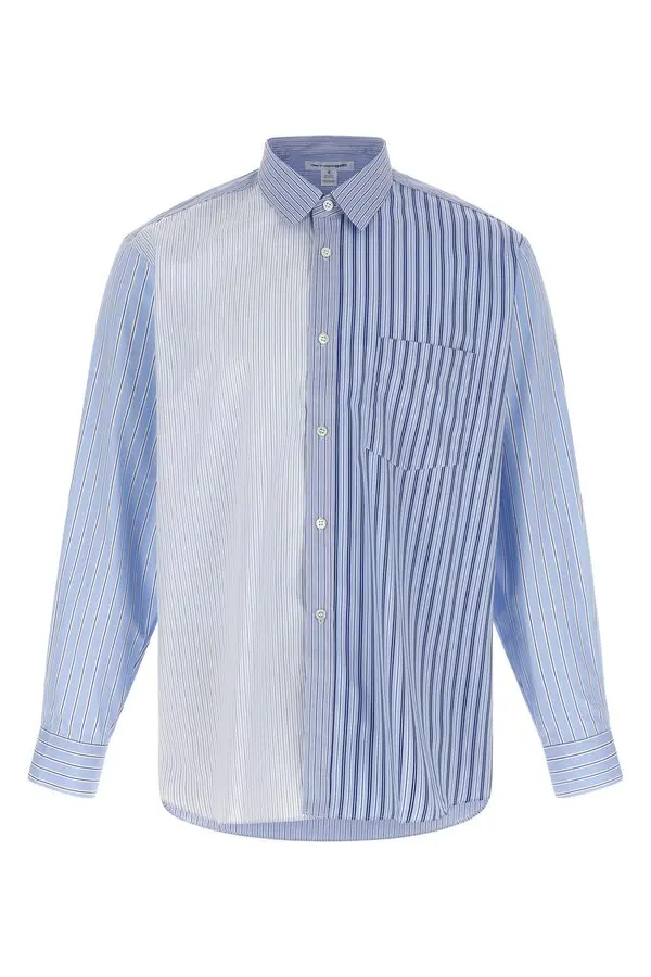 Comme Des Garçons Patchwork Shirt - Light Blue