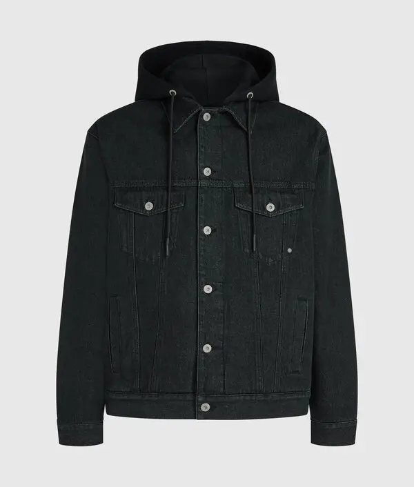 Karl Lagerfeld Klj X Pietro Terzini Hooded Denim Jacket - Washed Black