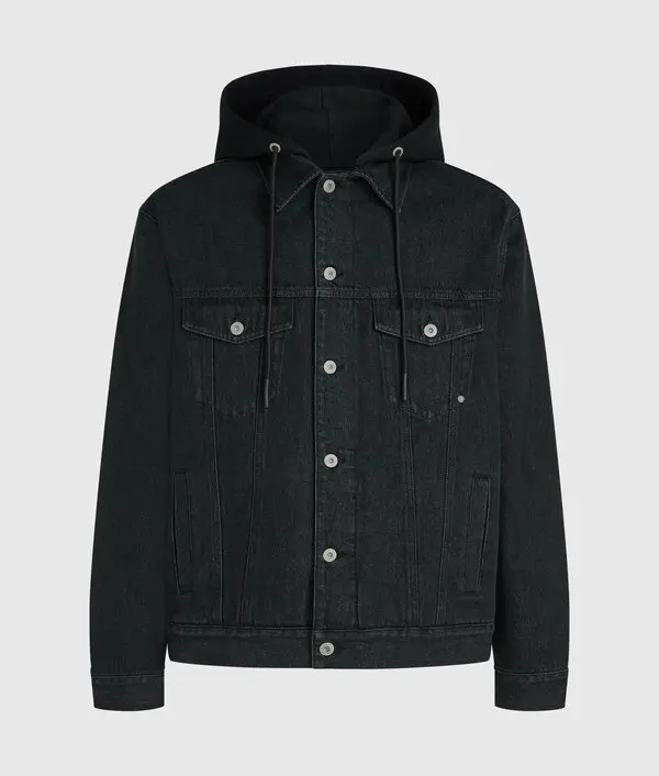 Karl Lagerfeld Klj X Pietro Terzini Hooded Denim Jacket - Black