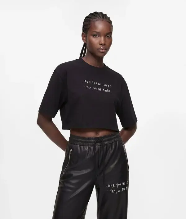 Karl Lagerfeld Klj X Pietro Terzini Cropped T-shirt - Black