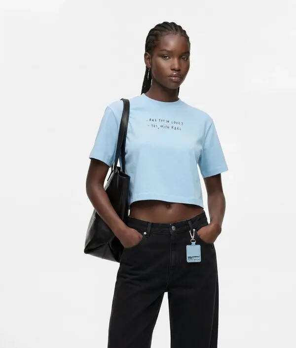 Karl Lagerfeld Klj X Pietro Terzini Cropped T-shirt - Ocean Current
