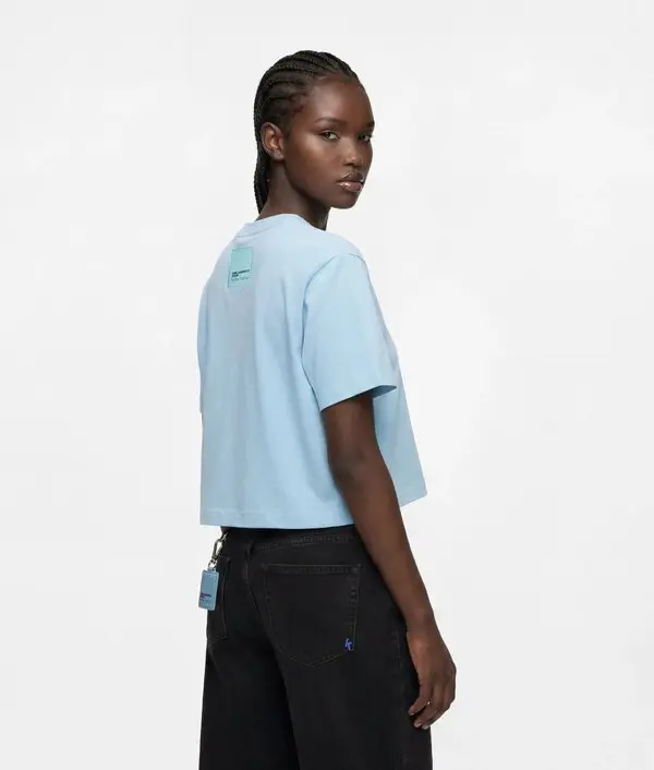 Karl Lagerfeld Klj X Pietro Terzini Cropped T-shirt - Ocean Current
