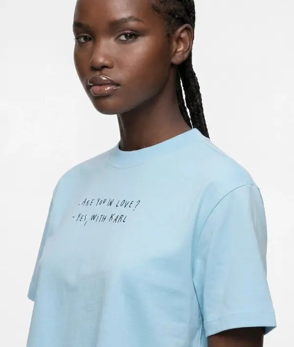 Karl Lagerfeld Klj X Pietro Terzini Cropped T-shirt - Ocean Current