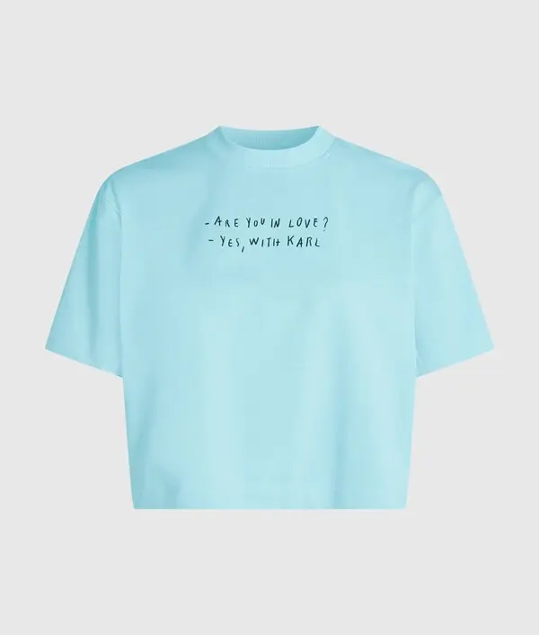 Karl Lagerfeld Klj X Pietro Terzini Cropped T-shirt - Ocean Current