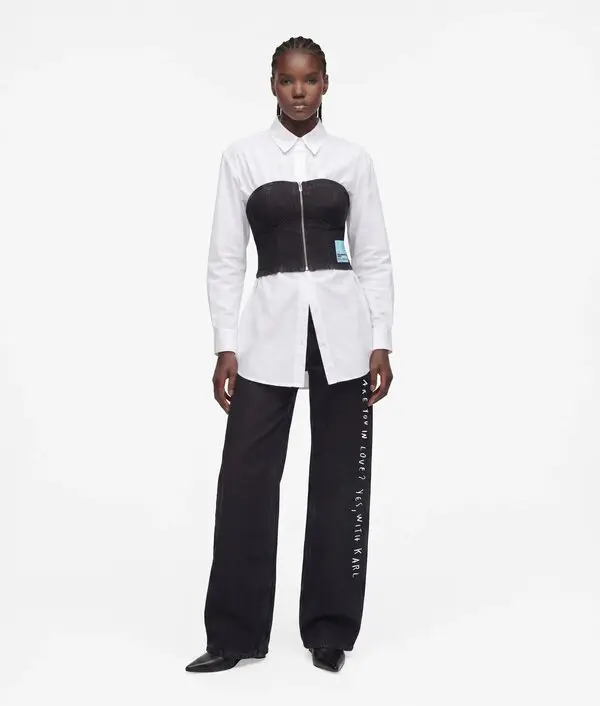 Karl Lagerfeld Klj X Pietro Terzini Denim Bandeau Top