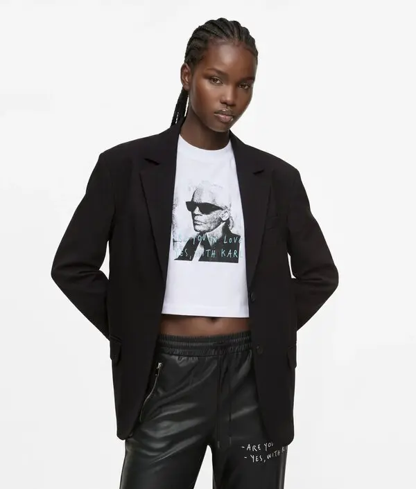 Karl Lagerfeld Klj X Pietro Terzini Oversized Boxy Blazer - Black