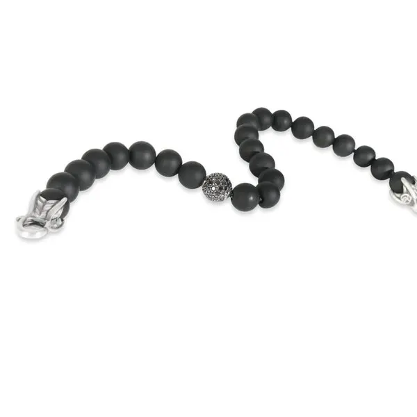 David Yurman Sterling Silver Diamond Spiritual Bead Bracelet