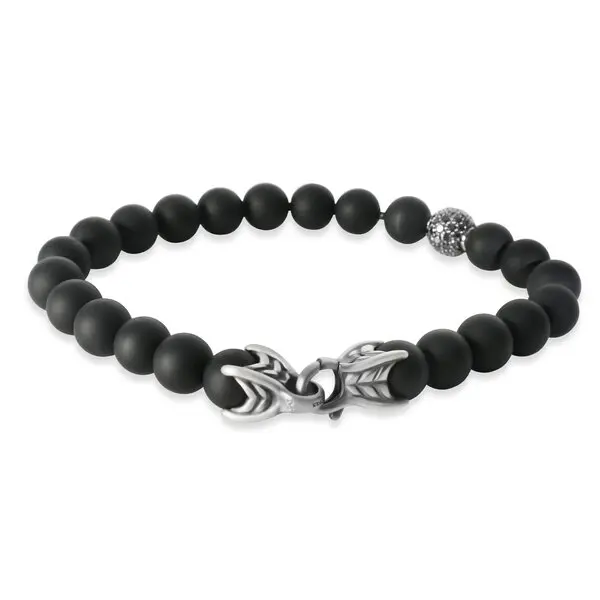 David Yurman Sterling Silver Diamond Spiritual Bead Bracelet - Sterling_silver