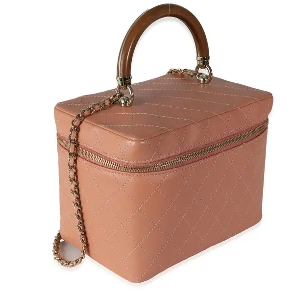 Chanel Quilted Lambskin Knock On Wood Vanity Case