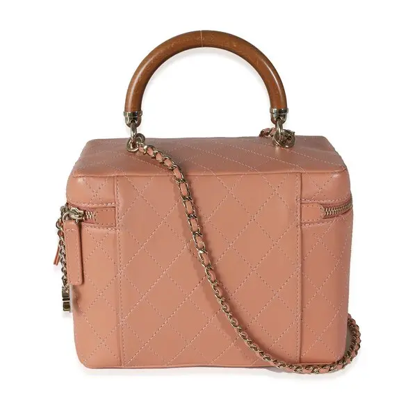 Chanel Quilted Lambskin Knock On Wood Vanity Case