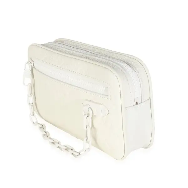 LOUIS VUITTON Monogram Taurillon Pochette Volga - White