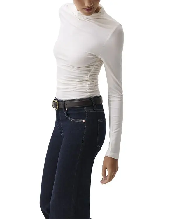 PISTOLA Nathalia Draped Long Sleeve Top