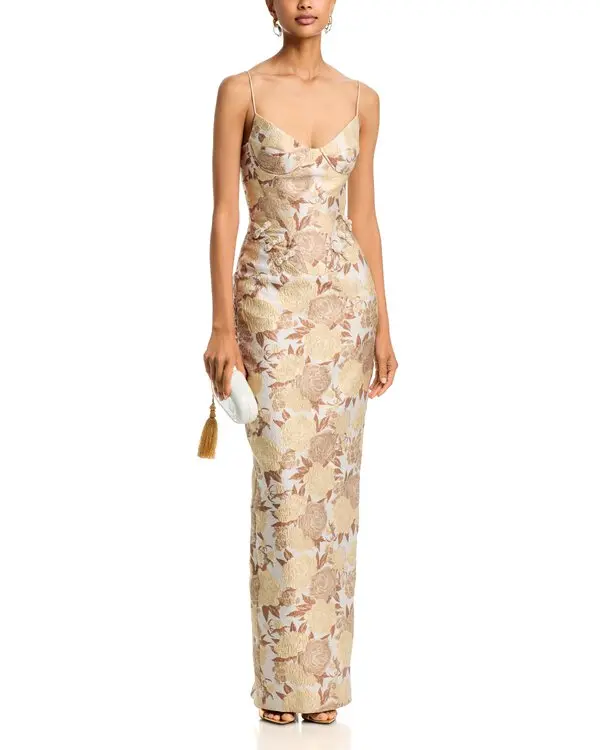 SAU LEE Veda Brocade Dress