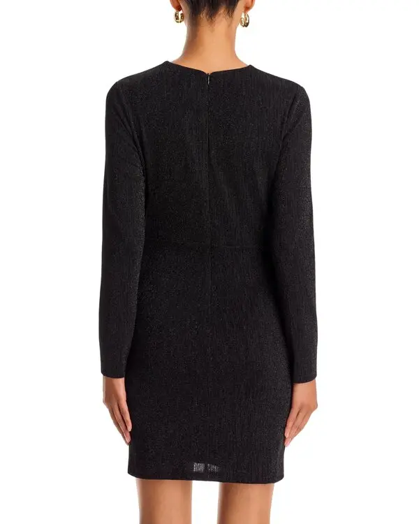 Aqua Twist Long Sleeve Metallic Jersey Dress Exclusive