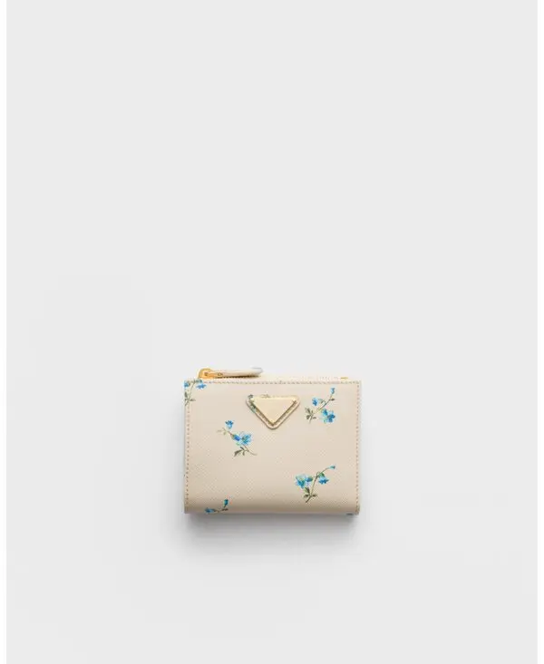 Prada Small Printed Saffiano Leather Wallet