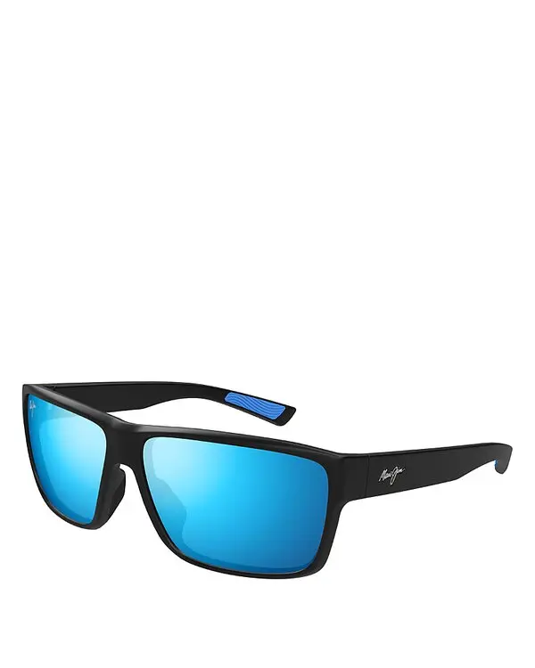 Maui Jim Blue Hawaii Uila Rectangular Sunglasses, 62mm - Black