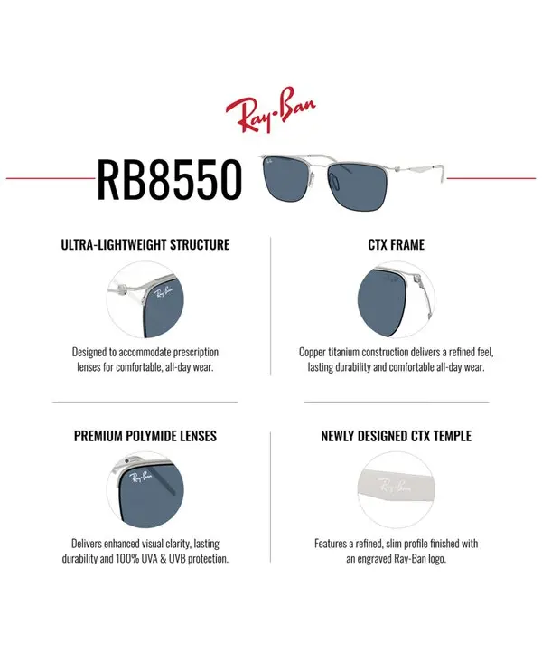 Ray-ban Square Sunglasses, 53mm