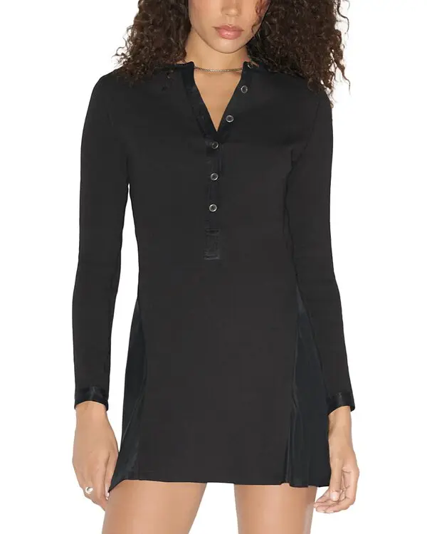 RE/DONE Ruby Cotton Stretch Henley Dress