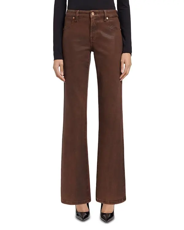 7 For All Mankind Calie Mid Rise Straight Jeans - Coating Cognac