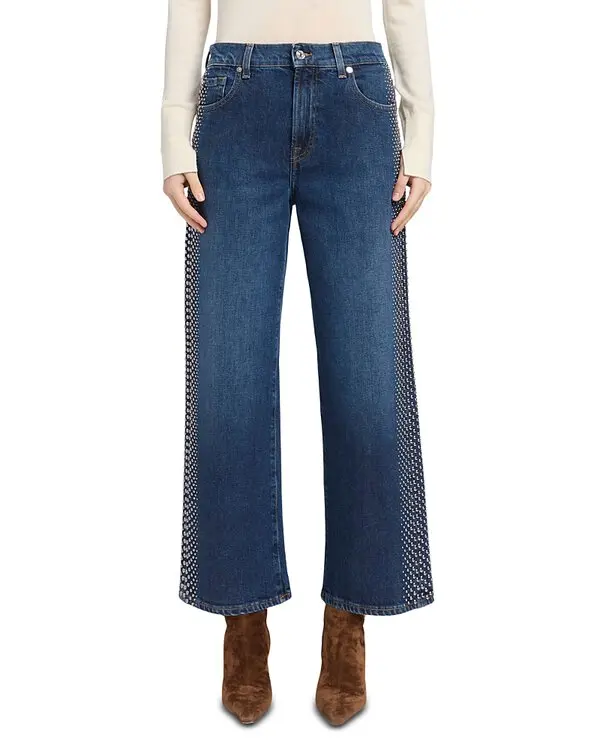 7 For All Mankind Stovepipe High Rise Ankle Straight Jeans