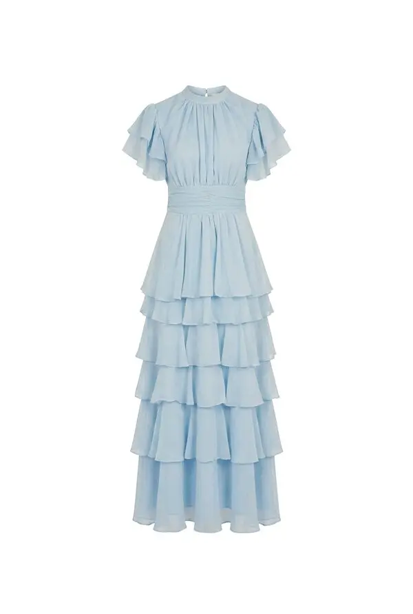 JAMES LAKELAND Tiered Ruffle Maxi Dress – Pale