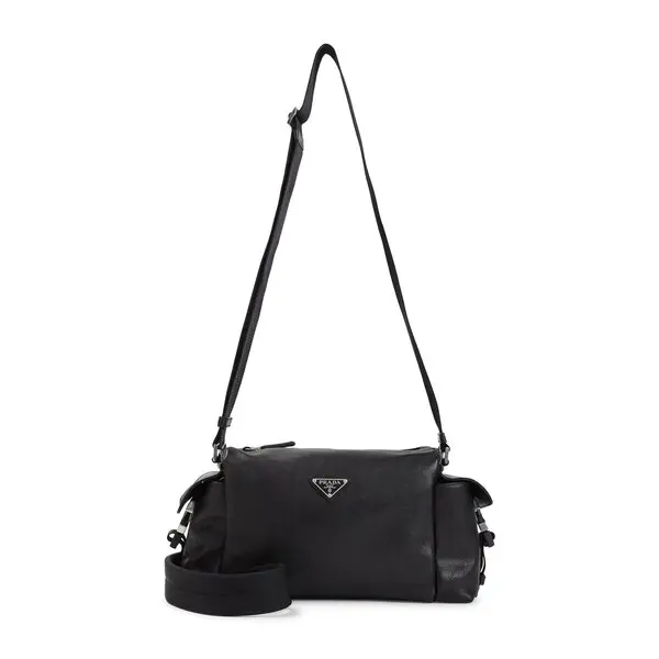 Prada Leather Bandoliera Bag - Black
