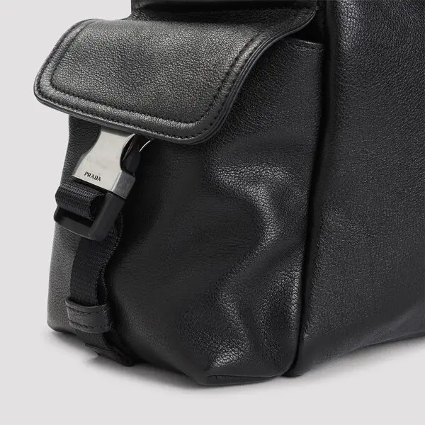 Prada Leather Bandoliera Bag - Black