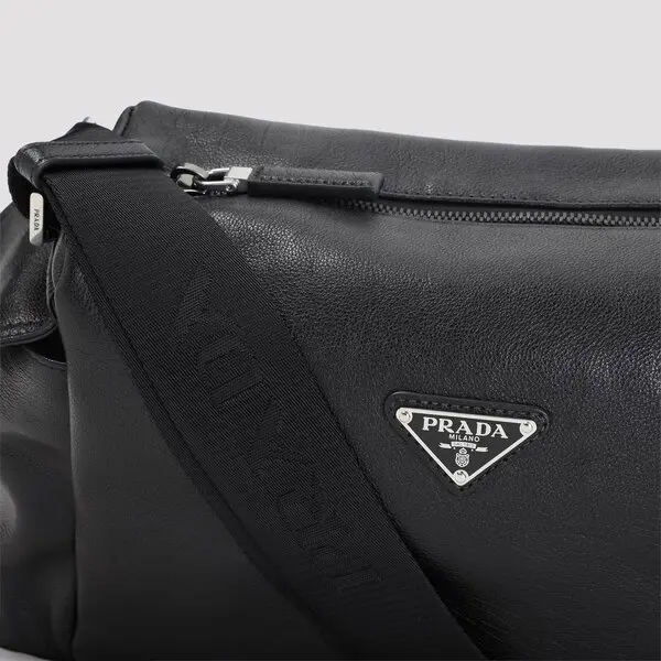 Prada Leather Bandoliera Bag - Black