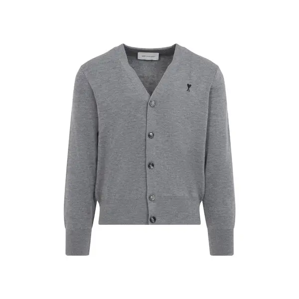 AMI Paris Adc Cardigan - Gray