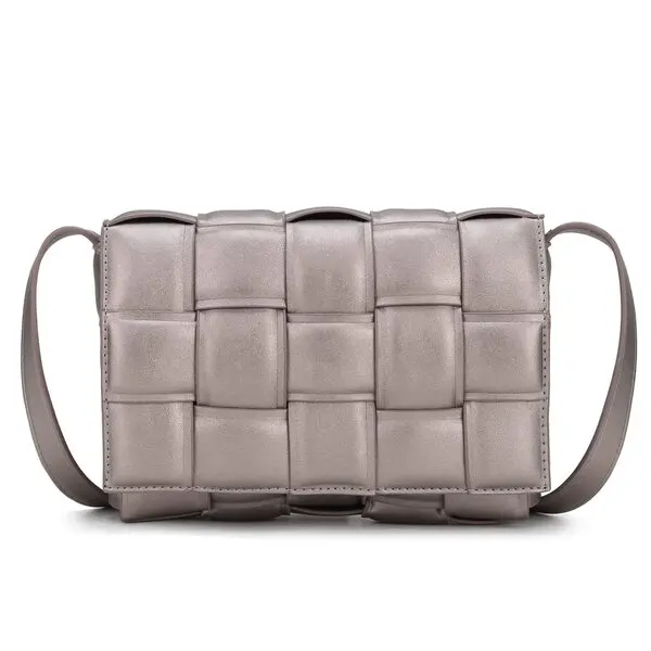 MKF COLLECTION BY MIA K. Ginger Woven Shoulder Bag Pewter