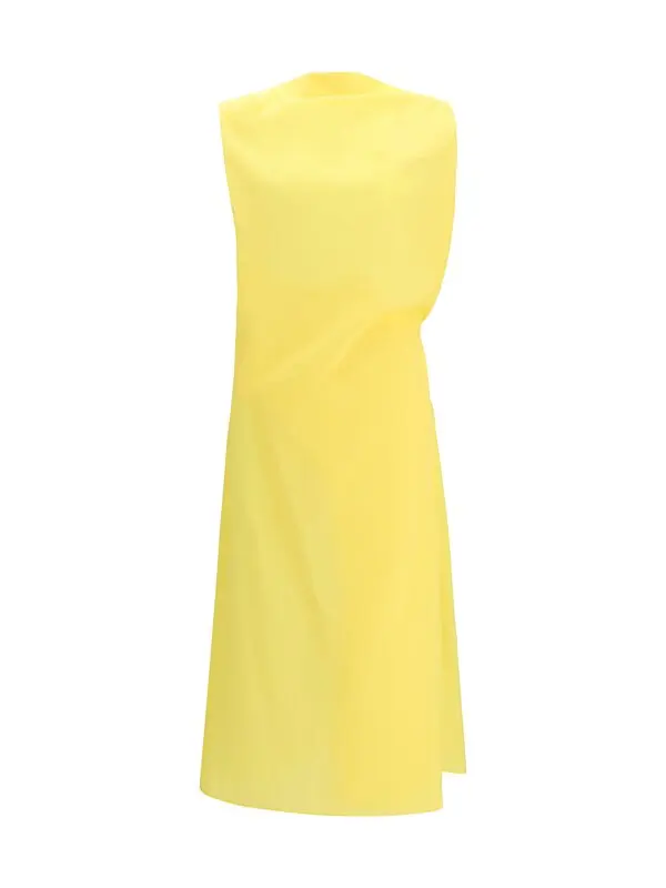 Jacquemus Drapped Midi Dress - Yellow