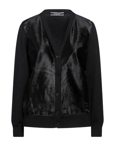 JACOB COHЁN Cardigan Size Virgin Wool, Calfskin - Black